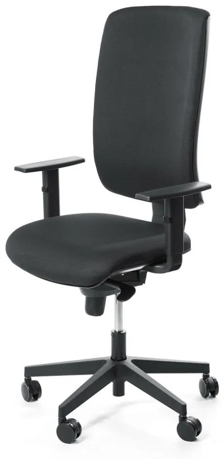 ALBA kancelářská židle KENT Šéf, nosnost 160 kg záruka 5 let, černá, Mechanika: Synchronní, Hlavová opěrka: Ne, Bederní opěrka: Ne, Područky: P41, Kříž: Plastový černý, kolečka.
