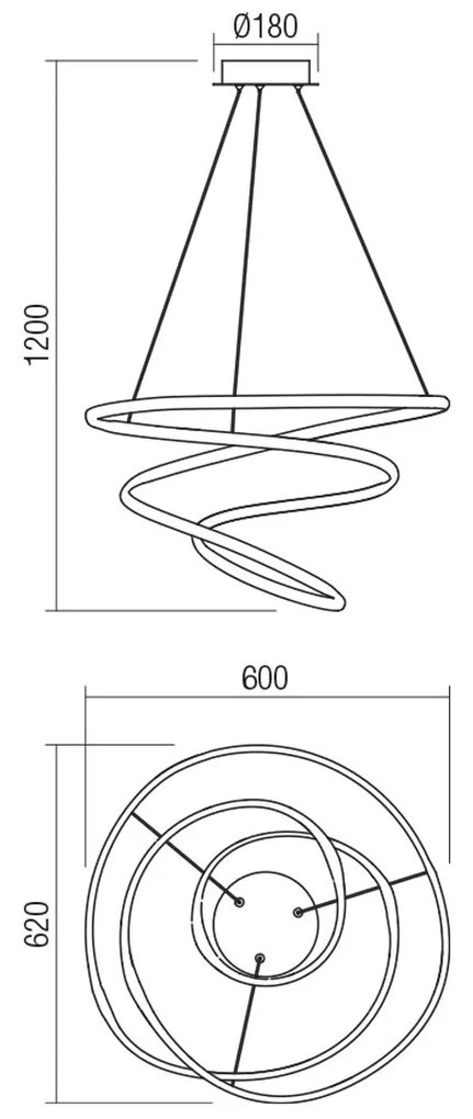 Smarter 01-2191 závěsné LED svítidlo Sintra, matná bílá, 59W, 3000K, 62cm