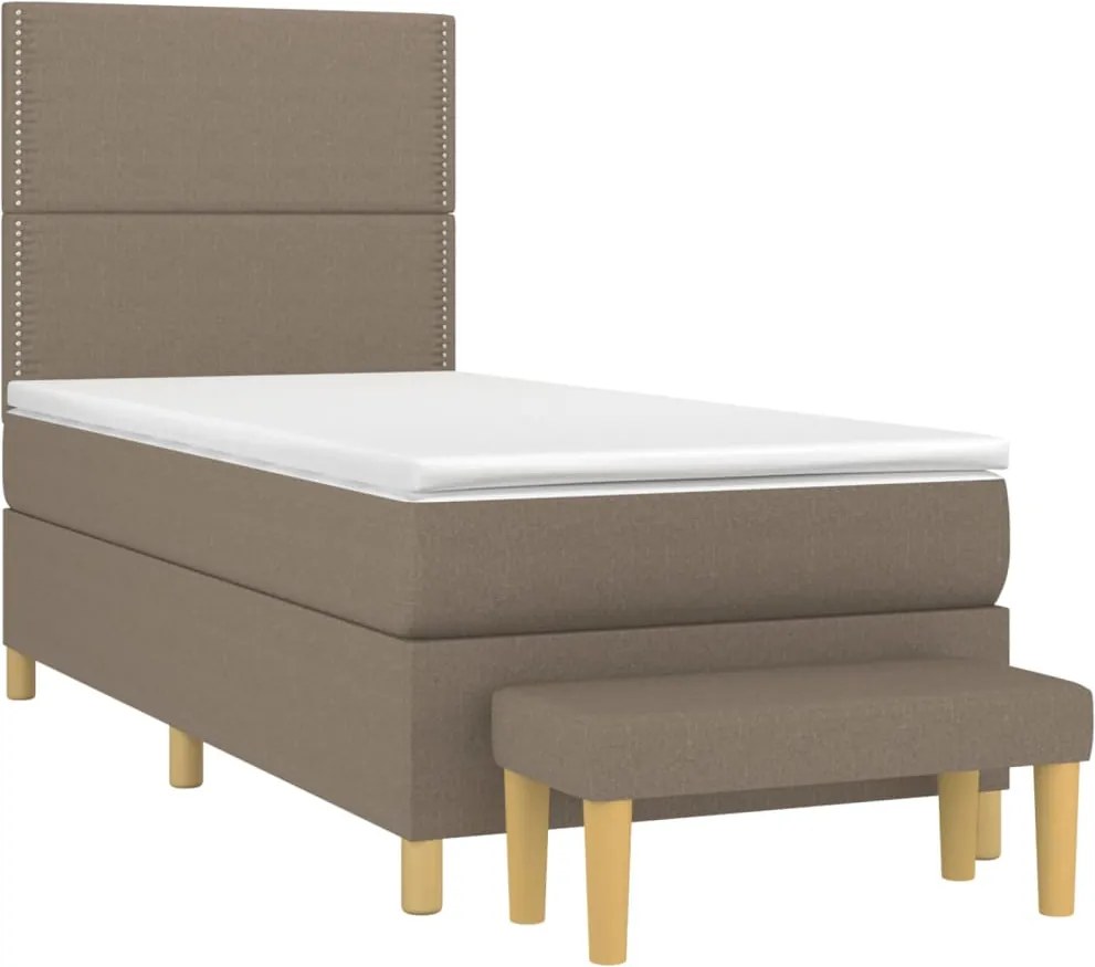 Box spring postel s matrací taupe 90x190 cm textil 3137041