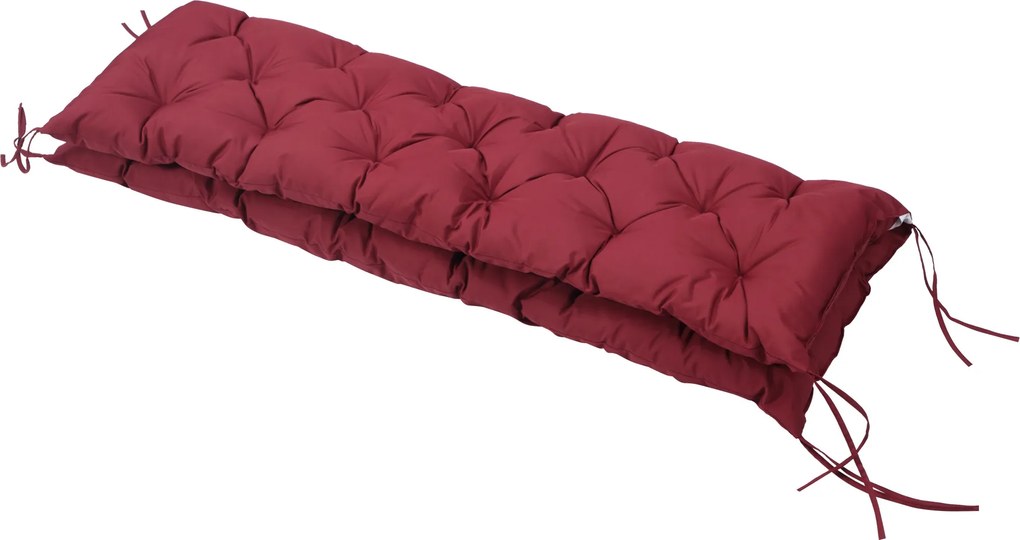 Outsunny 3místný polštář na lavici 150 x 98 x 8 cm, polštář na lavici s popruhy, polštář na sedadlo, polštář na venkovní/venkovní židle, polštář na s…