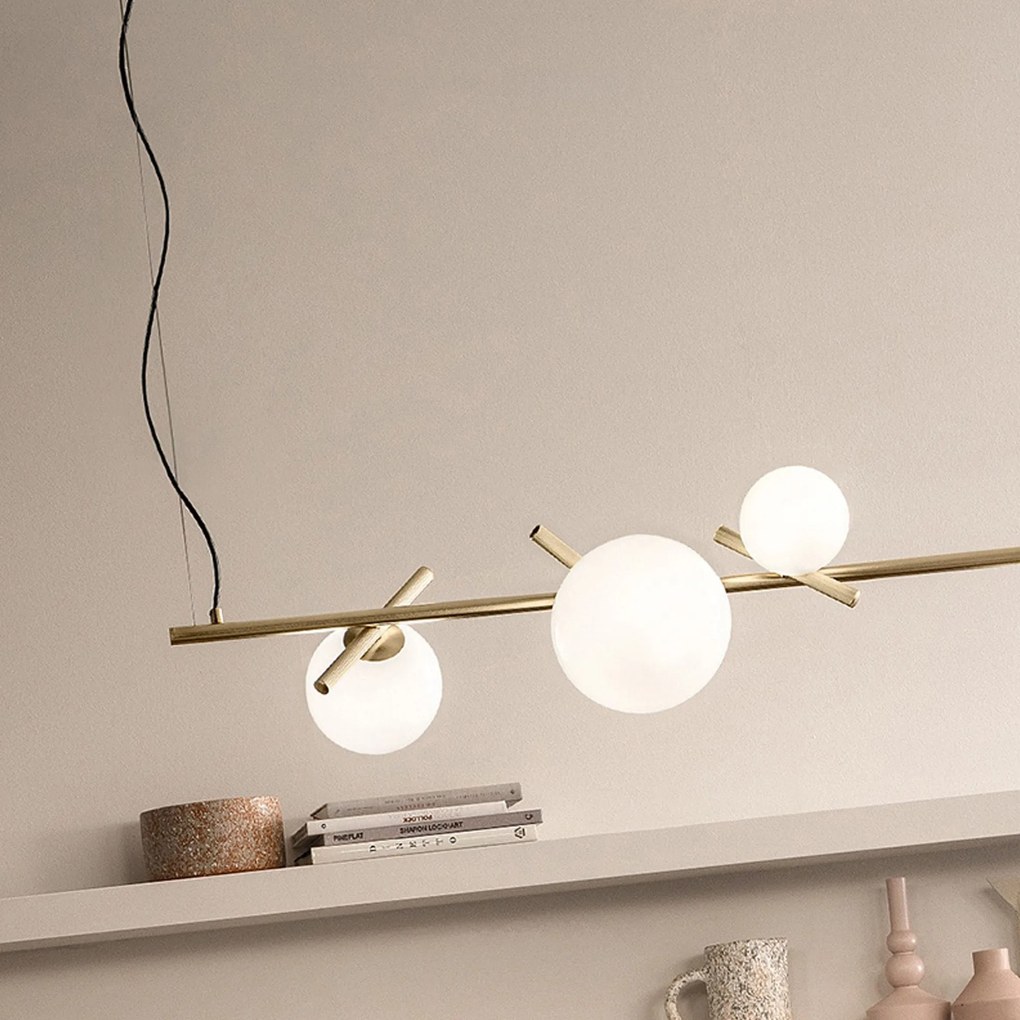 Toolight Toolight, stropní svítidlo 145cm 6xG9 APP1664-6CP, zlatá-bílá, OSW-05705