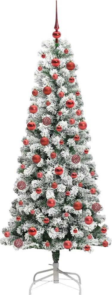 Umělý Skládací Vánoční Strom 300 LED Zelená a bílá 180 cm 3395595