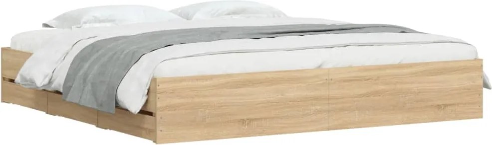 Rám postele se zásuvkami dub sonoma 180x200 cm kompozitní dřevo 3207254