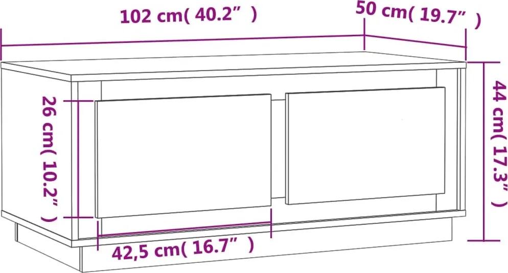 vidaXL Konferenční stolek 102 x 50 x 44 cm kompozitní dřevo [819876] Barva: šedá sonoma