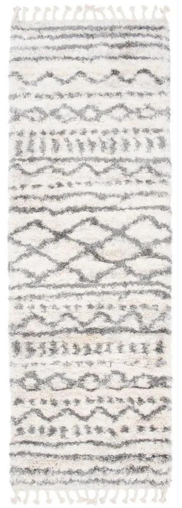 Kusový koberec shaggy Aron krémově šedý atyp 2 70x200cm