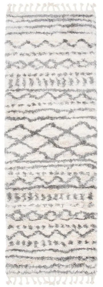 Kusový koberec shaggy Aron krémově šedý atyp 2 80x250cm