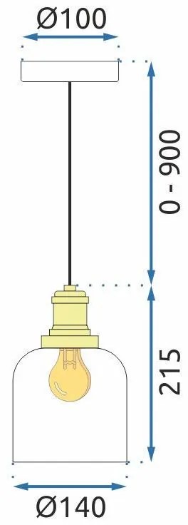 Toolight Toolight, závěsné svítidlo 1xE27 APP1173, bílá matná-zlatá, OSW-14091