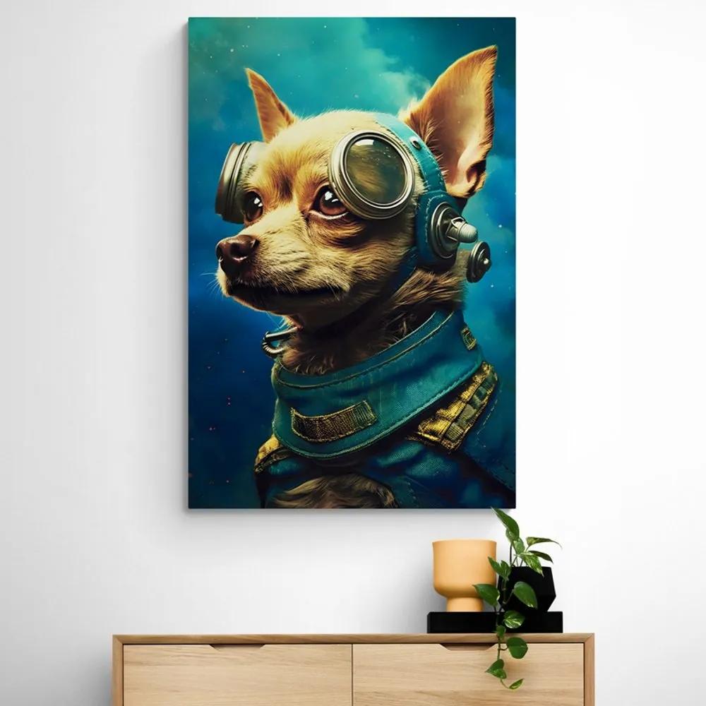 Obraz modro-zlatý pes - 40x60