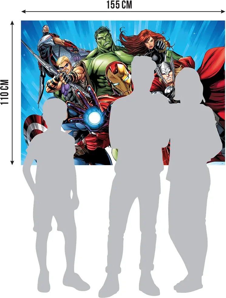 Dětská vliesová fototapeta na zed' Marvel Avengers Připraveni k Boji, Disney | 155 x 110 cm | DFTDNM 5275