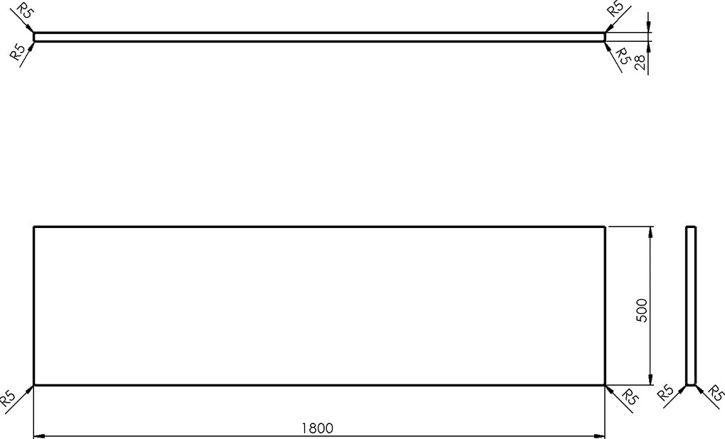 Sapho Woody deska 1800 x 28 x 500 mm masiv dřevo hnědá WD180-70 Koupelny Bernold