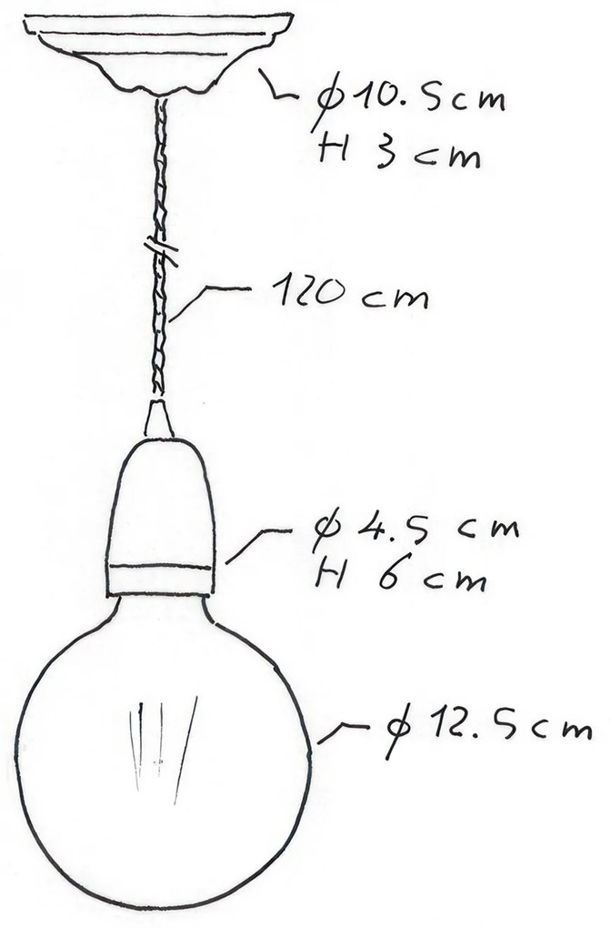 creative cables Závěsná lampa s se spirálovým textilním kabelem a porcelánovými detaily Barva: Bílá