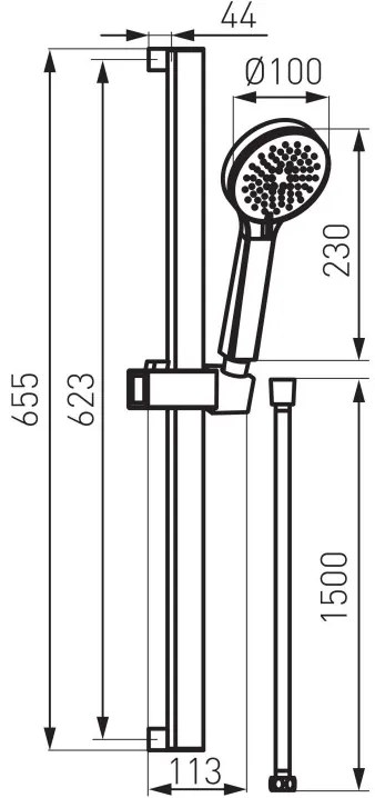 F-Design Stabilla, sprchový sloup s ruční sprchovou sadou, chrom lesklý, FD3-100-11