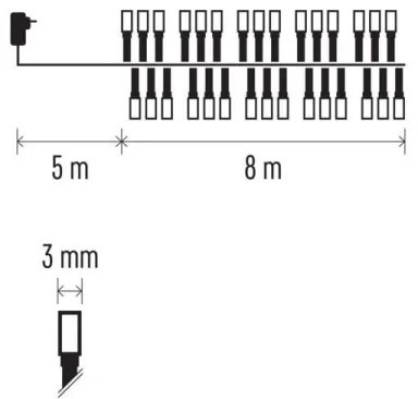 LED Vánoční venkovní řetěz 400xLED/13m IP44 studená bílá