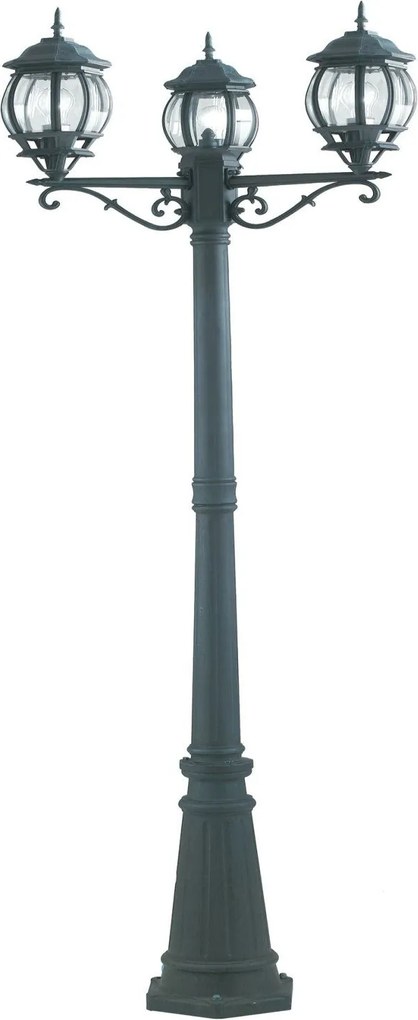 FAN LANT-SANTIAGO/P3 Sloupkové svítidlo PALO SANTIAGO černá/zelená, 3xE27, IP44, 209 x 69 cm - FANEUROPE