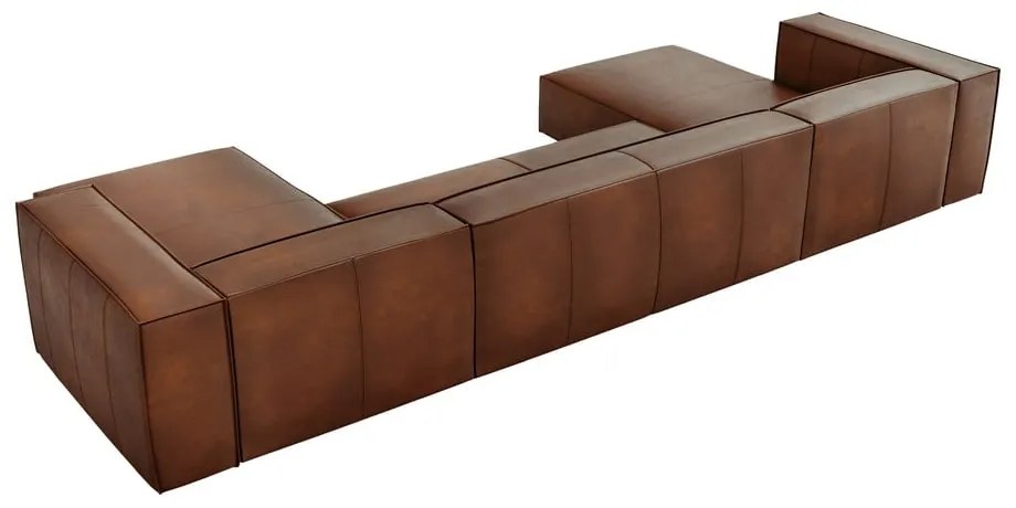 Koňakově hnědá kožená rohová pohovka (do "U") Madame – Windsor & Co Sofas