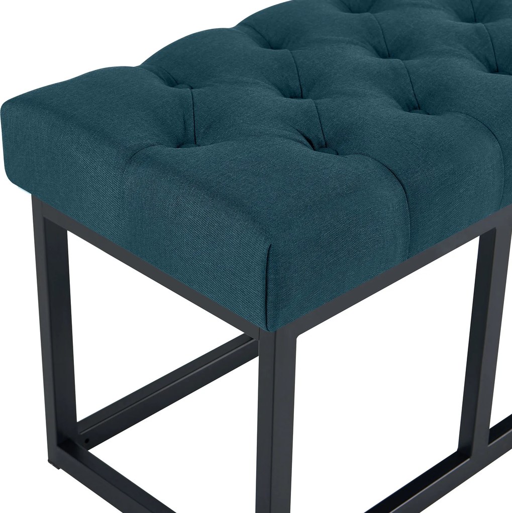 Lavice Amun látka černá konstrukce 100 cm – modrá