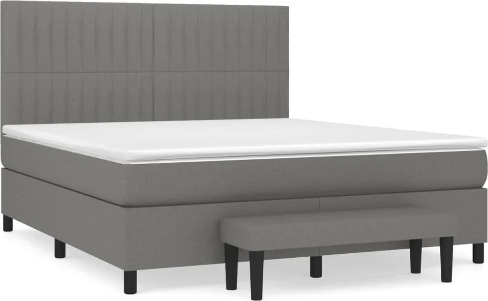 Box spring postel s matrací tmavě šedá 180x200 cm textil 3136774