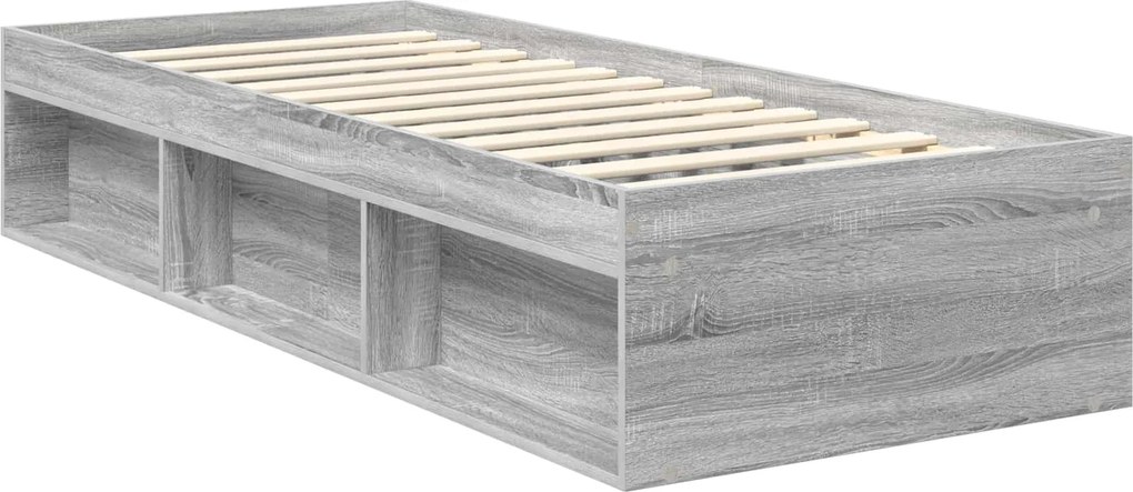 Rám postele s čelo Šedá Sonoma 75 x 190 cm Masivní borové dřevo 3412556