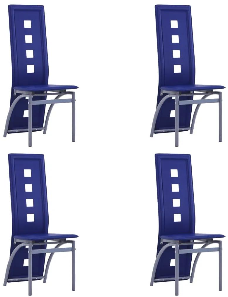 281716 vidaXL Jídelní židle 4 ks modré umělá kůže