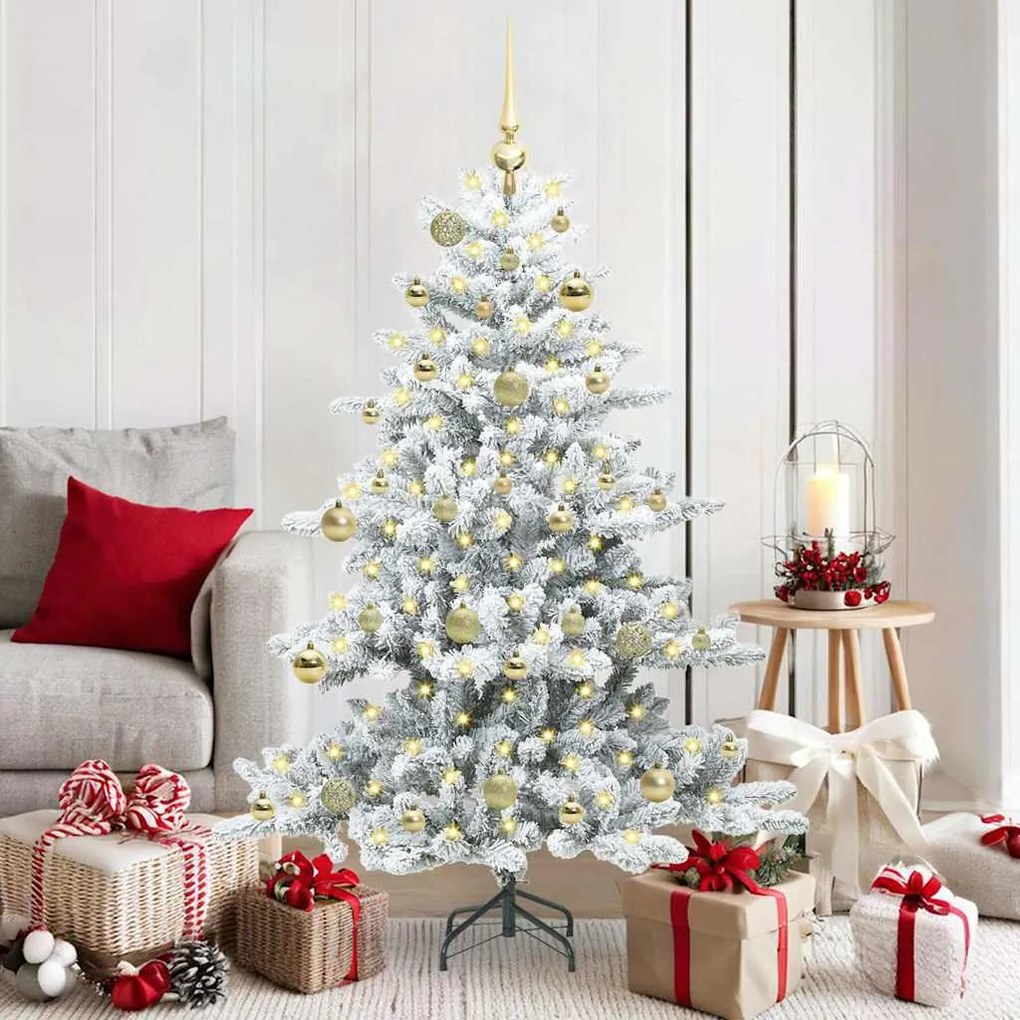 Umělý Skládací Vánoční Strom s stojanem Bílá 150 cm PVC a ocel 3397709