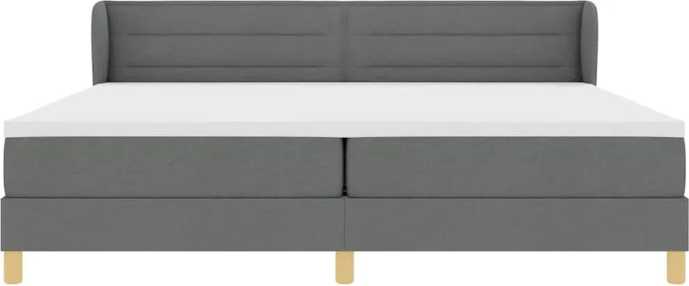Postel s boxspringem s matrací Tmavě šedá 200 x 200 cm textil 3340172