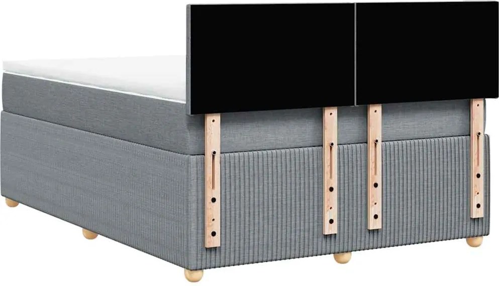 Box spring postel s matrací světle šedá 160 x 200 cm textil 3287500