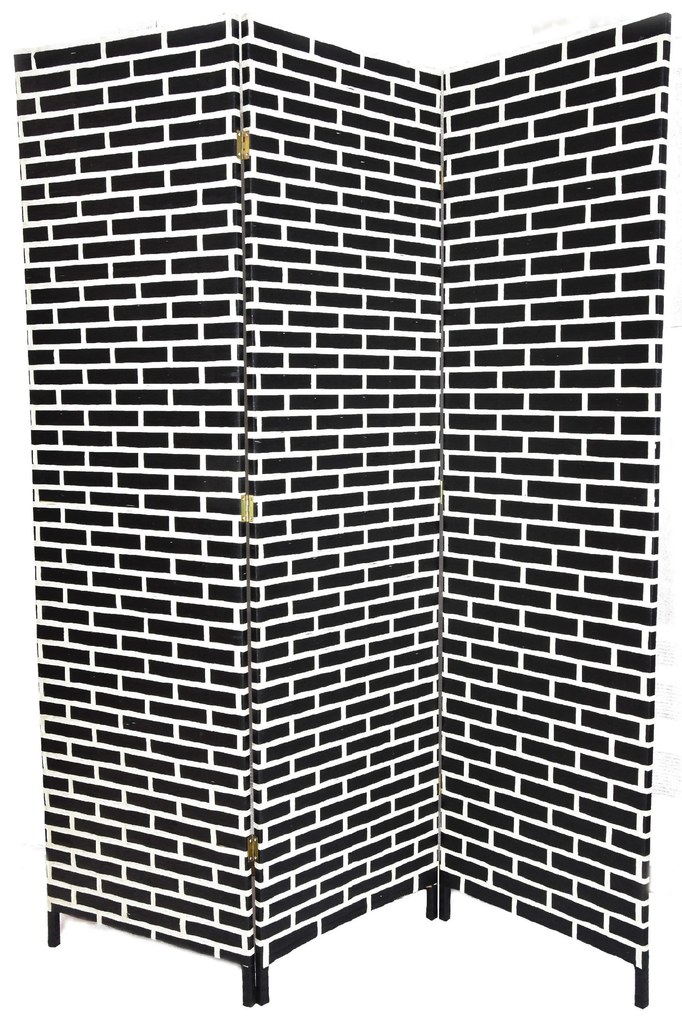 Vingo Paraván černé cihličky, 150 x 180 cm