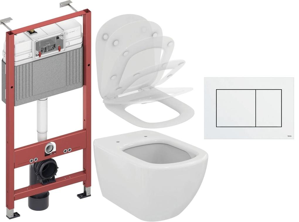 Set záchodová mísa Ideal Standard Tesi T007901, záchodové prkénko Ideal Standard Tesi T352701, 9240400