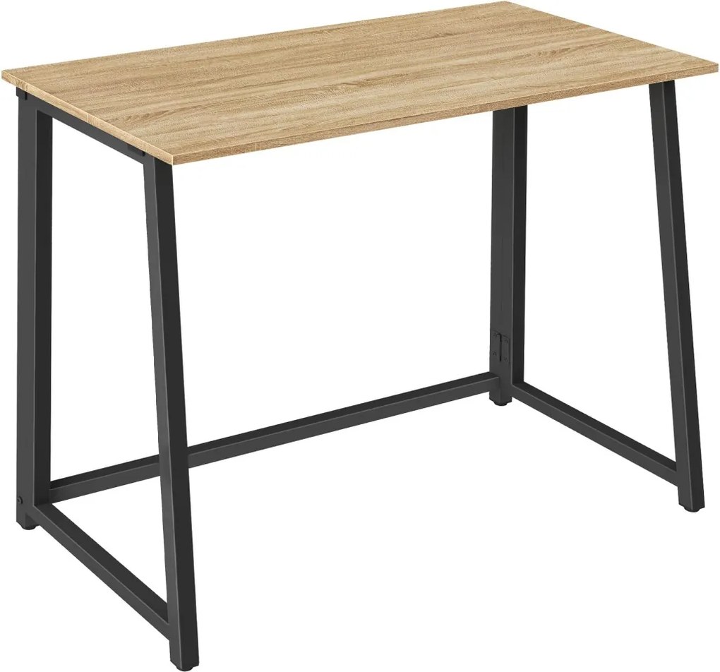 Set do pracovny ZARIMO stůl 80x40 cm dub sonoma + křeslo AVOLA VELVET světle hnědé