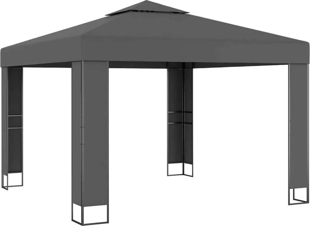 vidaXL Altán s dvojitou střechou 3 x 3 x 2,7 m 180 g/m² [47952] Barva: antracitová