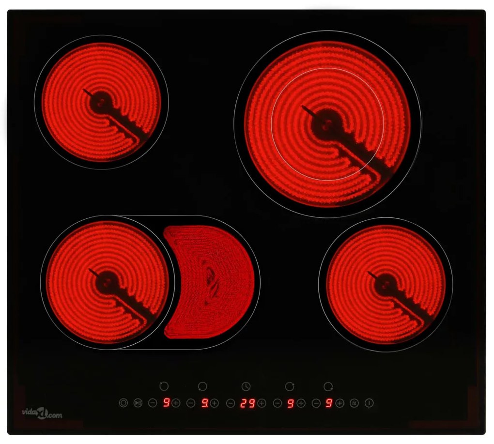 vidaXL Marketos Keramická varná deska 4 varné zóny dotykové ovládání 6 600 W