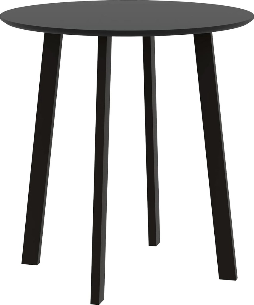 HOMCOM Jídelní stůl Kulatý kuchyňský stůl Odkládací stolek Jídelní stůl se zkosenými nohami do kuchyně Jídelna Obývací pokoj Moderní design Černá 72 …