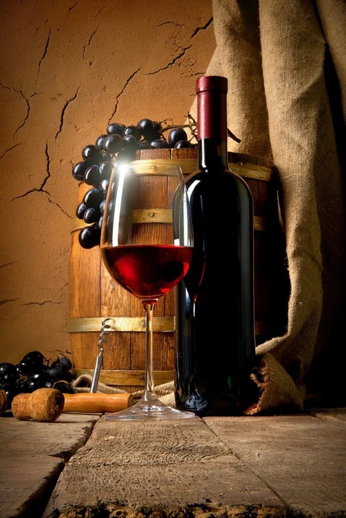 Obraz láhev vína Velikost (šířka x výška): 80x120 cm