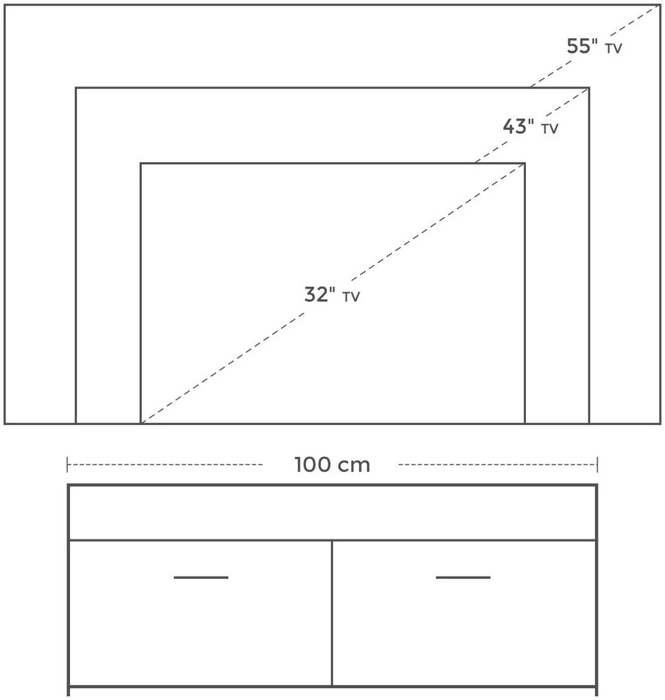 VASAGLE Televizní stolek bílý