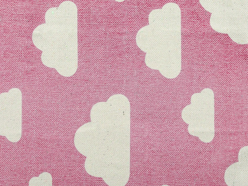 Dětský koberec s potiskem mraků, 60 x 90 cm, růžový, GWALIJAR Beliani