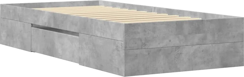 Rám postele betonově šedý 75 x 190 cm kompozitní dřevo 3295530