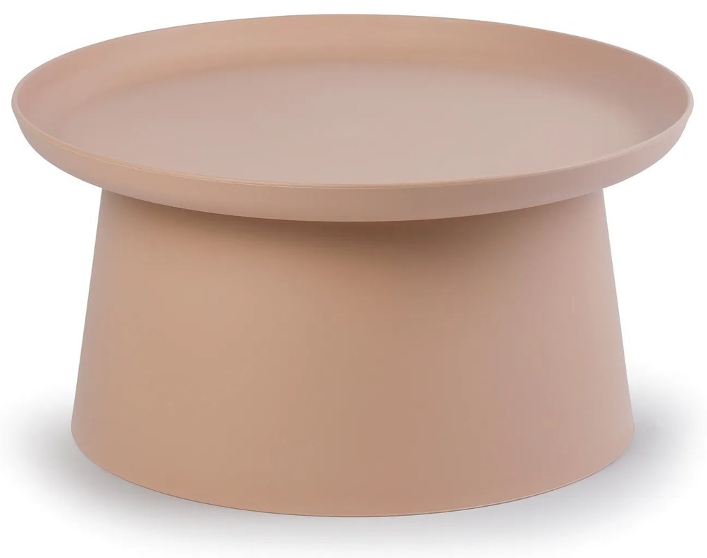 Plastový kávový stolek FUNGO, průměr 70 cm, cihlová