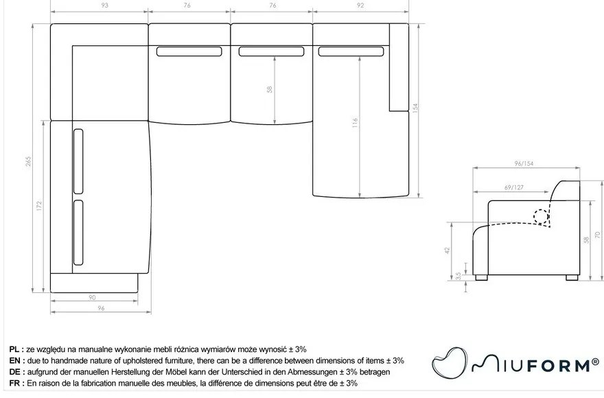 Béžová rohová pohovka (levý roh) Flex Felix – Miuform