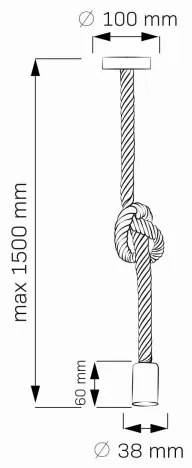 LED Lustr na lanku ROPE 1xE27/8W/230V