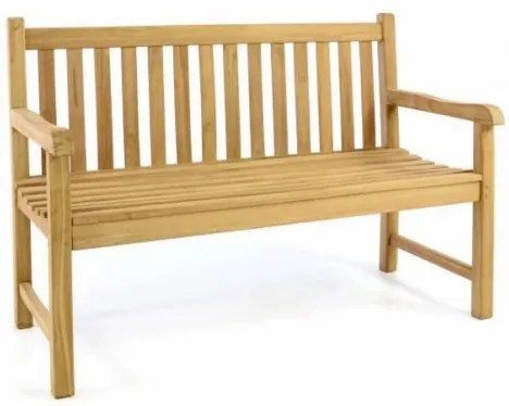 Zahradní lavice DIVERO - ošetřené týkové dřevo - 130 cm Divero D53824