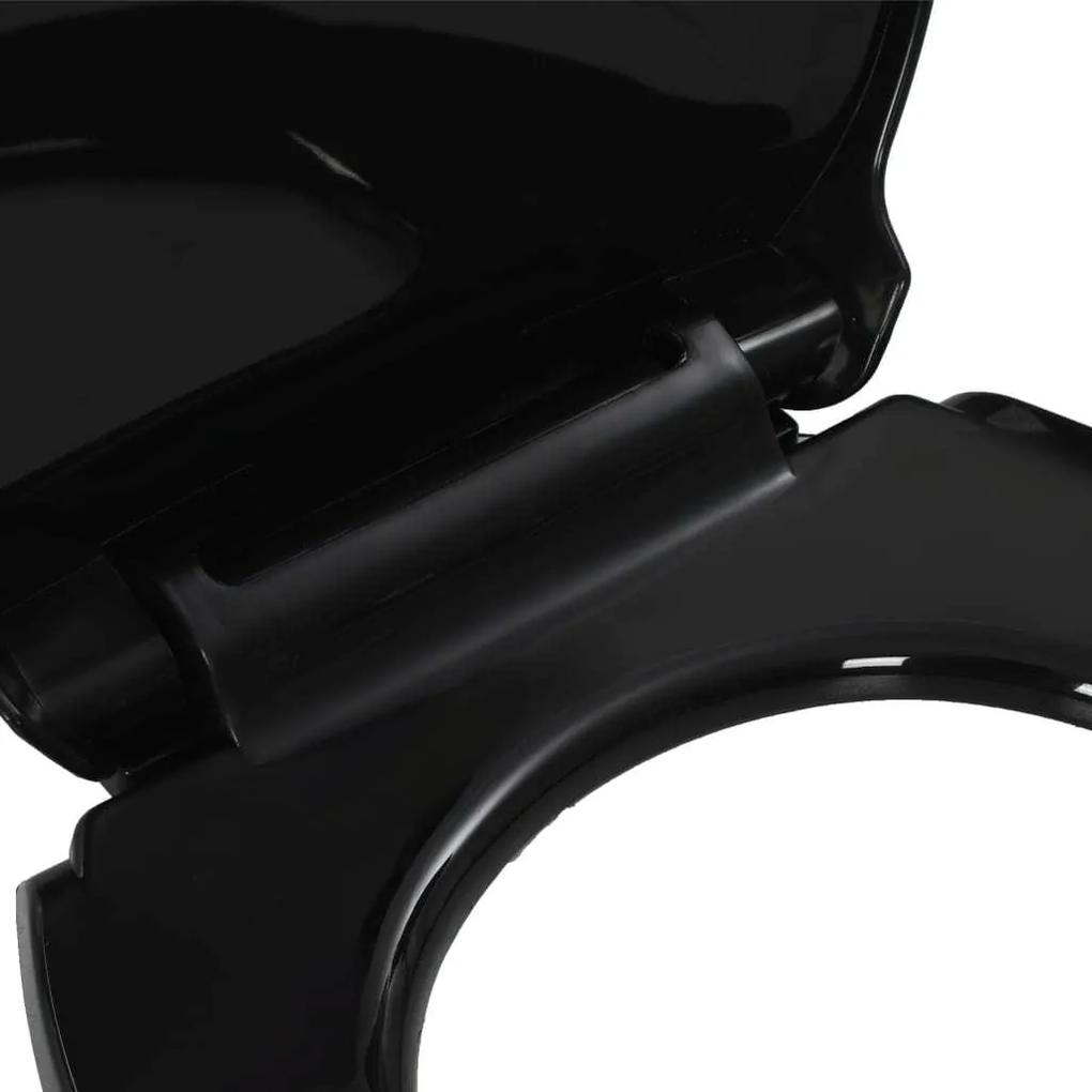 vidaXL Toaletní sedátko pomalé sklápění rychloupínací [145021] Barva: Černá