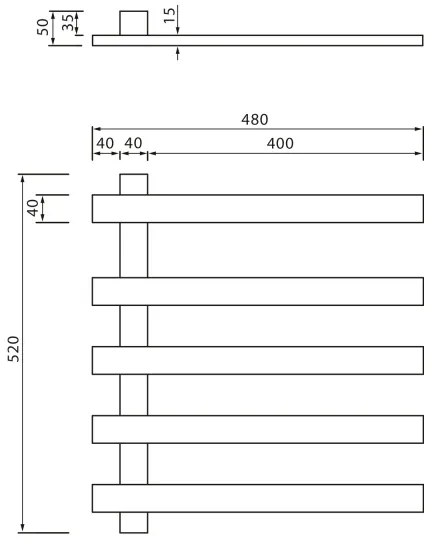 Sapho - Elektrický sušák na ručníky ELCOR 63W/230V 48x52 cm matná černá