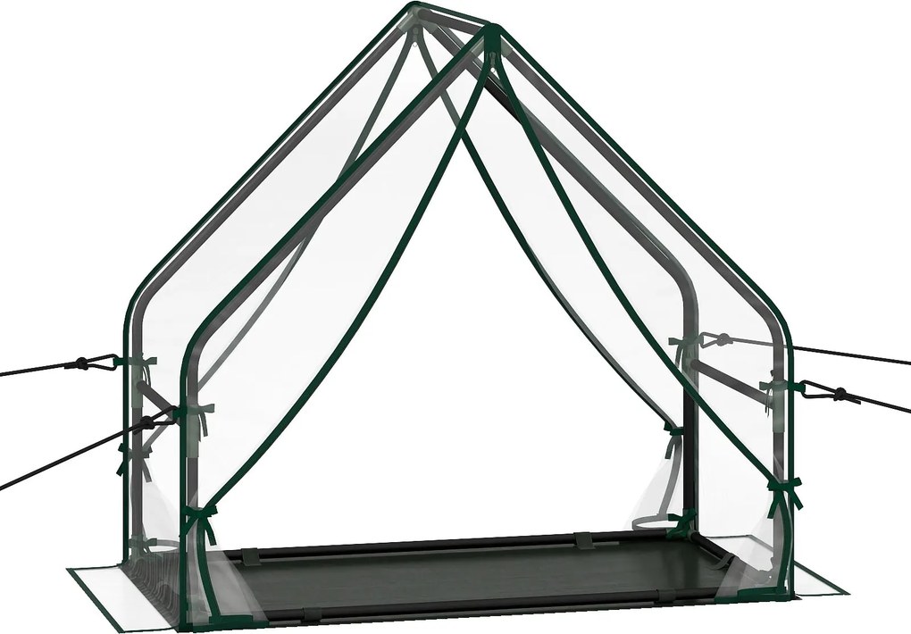 Costway Fóliový mini skleník se 2 rolovacími dveřmi, 92 × 50 × 85 cm