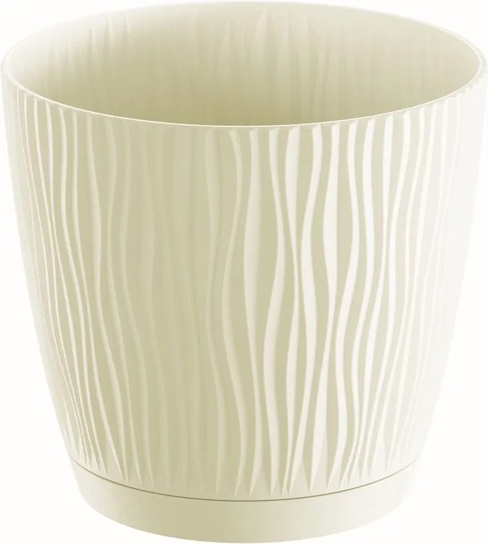 PRO Květináč s miskou SANDY P krémový 14,9cm
