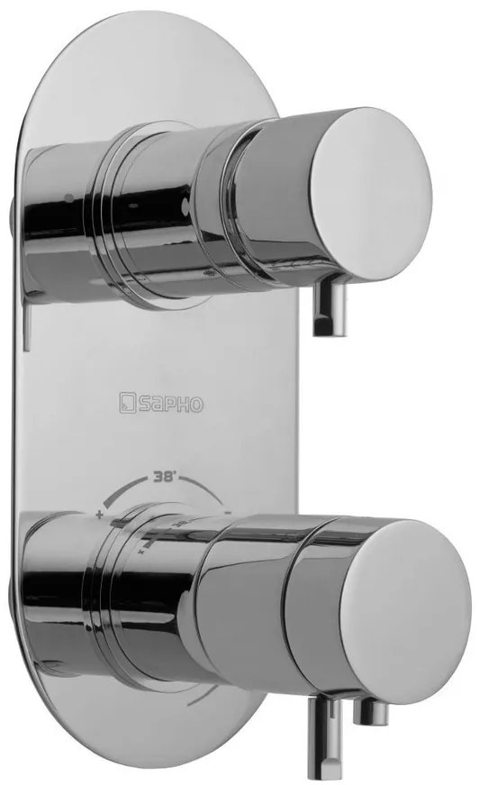 Sapho RHAPSODY podomítková sprchová termostatická baterie, 2 výstupy, chrom - 5585T