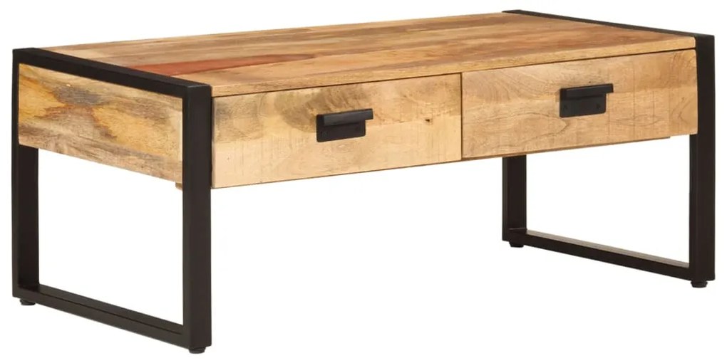 Konferenční stolek 100 x 54 x 40 cm masivní mangovník a železo - Default Title