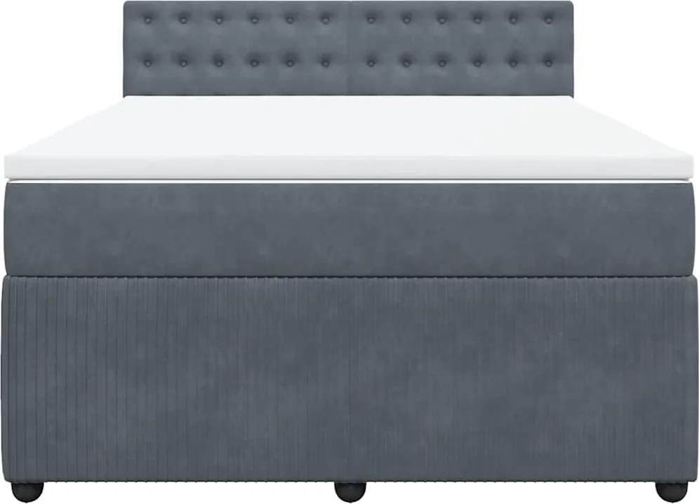 Box spring postel s matrací tmavě šedá 140x200 cm samet 3287771