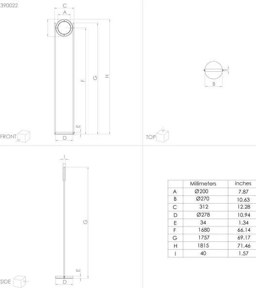 Eglo 390022 - LED Stmívatelná stojací lampa MONTEFANO LED/20W/230V 3000K