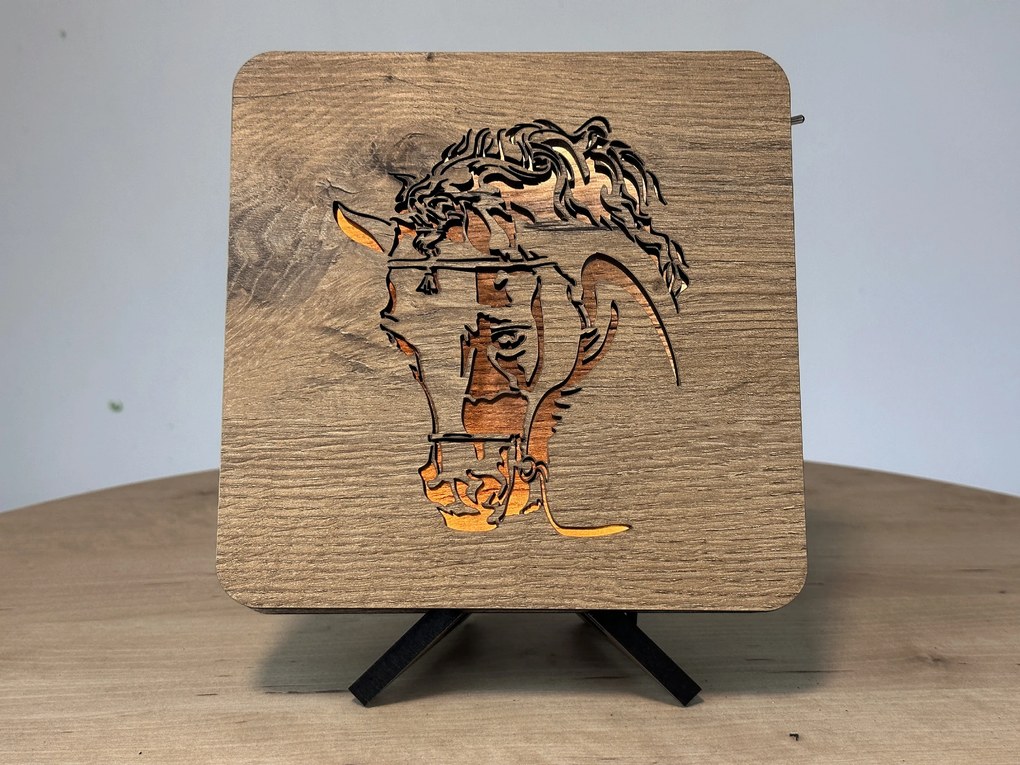 Li-Go "Hlava koníka" lampa 19x19cm provedení povrchu: dub světlý