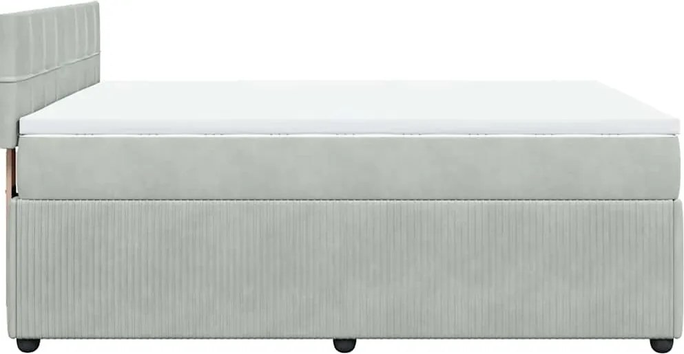 Box spring postel s matrací světle šedá 140x200 cm samet 3290058